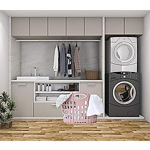 Mind Reader Collapsible Laundry Basket 38 Liter/10 Gallon, Ventilated Plastic Hamper, Compact Clothes Basket, Pink