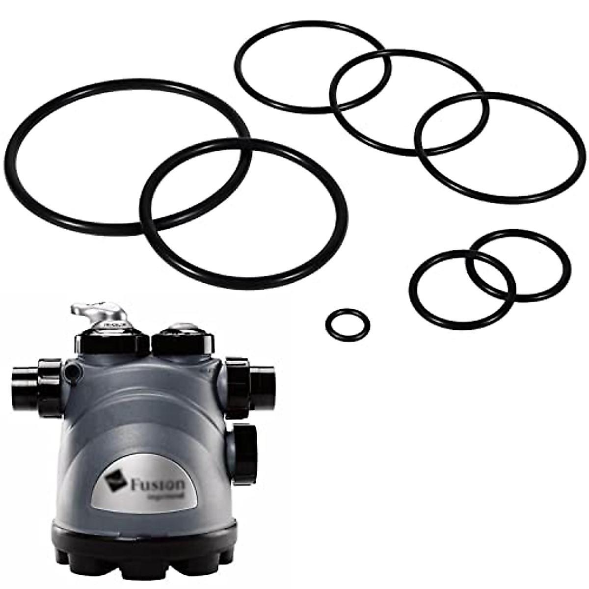 Black R0502500 O-Ring Reseal Kit for Nature2 Water Sanitizer Cleaner Aftermarket Oring Rebuild Kit, Fusion Inground, Fusion Soft,Polaris Scorpio Crystals, 280, 380, Back up Valve (8PCS)