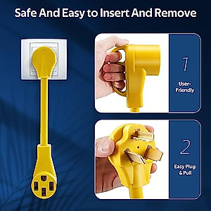 NEMA 10-30P to 14-50R EV Charger Adapter, BOEASTER 30A Dryer Plug to 50A 14-50 EV Conversion Adapter for Level 2 EV Charging and Tesla