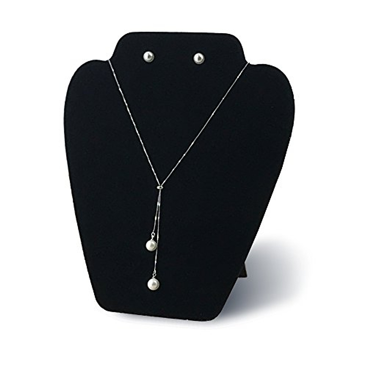 7TH VELVET 6 Pieces Black Velvet Necklace Display, Jewelry Display for Selling and Shows, Necklace Easel Stand, Collapsible Jewelry Bust Stand, Reinforced Bracket (7 3/8" W x 8 2/8" H)