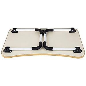 Mind Reader Woodland Collection, Portable Laptop Desk/Breakfast Table, Collapsible, Portable, Folding Legs, Beige