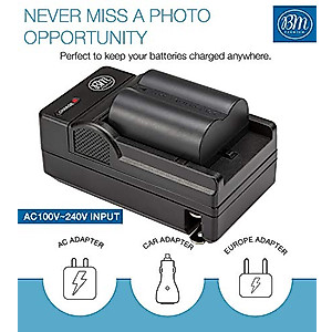 BM Premium Pack of 2 CGA-S006 Batteries and Battery Charger for Panasonic Lumix DMC-FZ7, DMC-FZ8, DMC-FZ18, DMC-FZ28, DMC-FZ30, DMC-FZ35, DMC-FZ38, DMC-FZ50 Digital Camera