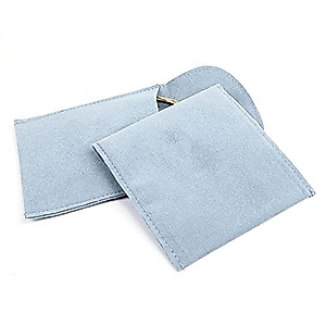 SUKPSY 6 Pcs Velvet Jewelry Storage Bags with Snap Button Gift Packaging Bags Purse Pouches for Rings, Bracelets, Necklaces, Earrings,Watch and Other Small Item (Blue)