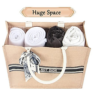 Bluenut Shopping-Bag-for-Women, Large-Burlap-Beach-Tote- Farmers-Market-Jute-Bag(Im Not)