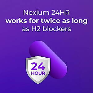 Nexium 24HR Acid Reducer Heartburn Relief Capsules for All-Day and All-Night Protection from Frequent Heartburn, Heartburn Medicine with Esomeprazole Magnesium - 42 Count