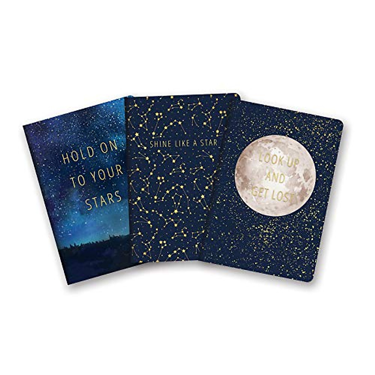 Notebook Trio by Studio Oh! - Set of 3 - The Zenith - 5.75" × 8.25" - 3 Coordinating Cardstock Cover Designs - 80 Lined Pages - for School, Work & Home