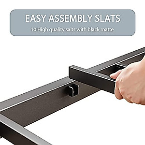 MUTICOR 14'' Metal Platform King Bed Frame with Strong Steel Slats Support/Sufficient Storage Space/Mattress Foundation/No Box Spring Needed/Easy Assembly