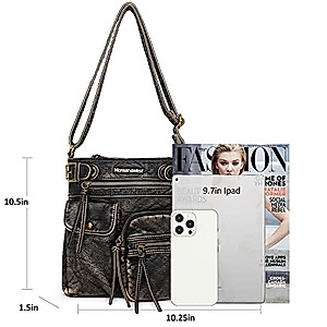 Montana West Crossbody Bags for Women Shoulder Purses and Handbags Multi Pocket Travel Bag Ultra Soft PU Washed Leather,MWC-046BZ