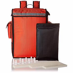 Food Delivery Backpack 14" L x 10" W x 19" H, Delivery Bag, Thermal Backpack,Heat Insulated Backpack, 2-Way Zipper (Red)