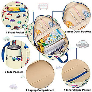 CAMTOP Preschool Backpack for Kids Boys Girls Toddler Backpack Kindergarten School Bookbags(Age 3-8 Year,Car)
