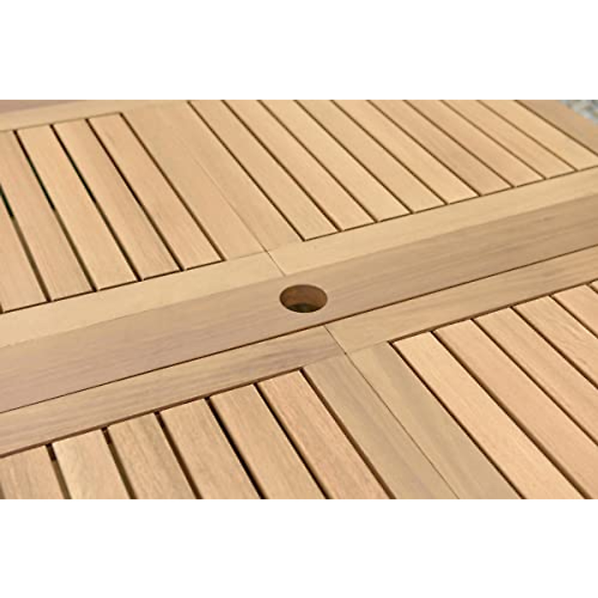 Amazonia Franklin 9-Piece Teak Finish Extendable Rectangular Patio Dining Set