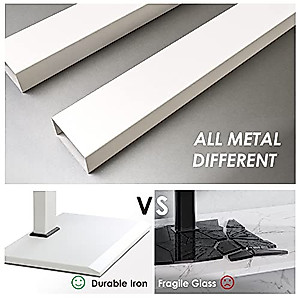 FITUEYES Iron Base Universal Floor TV Stand Swivel Tilt Mount TV Stand Base for 32-75 Inch TVs Corner TV Stand with Height Adjustable Entertainment Shelves Wire Management (White)