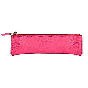 Londo Genuine Leather Pen Case with Zipper Closure, Pencil Pouch Stationery Bag