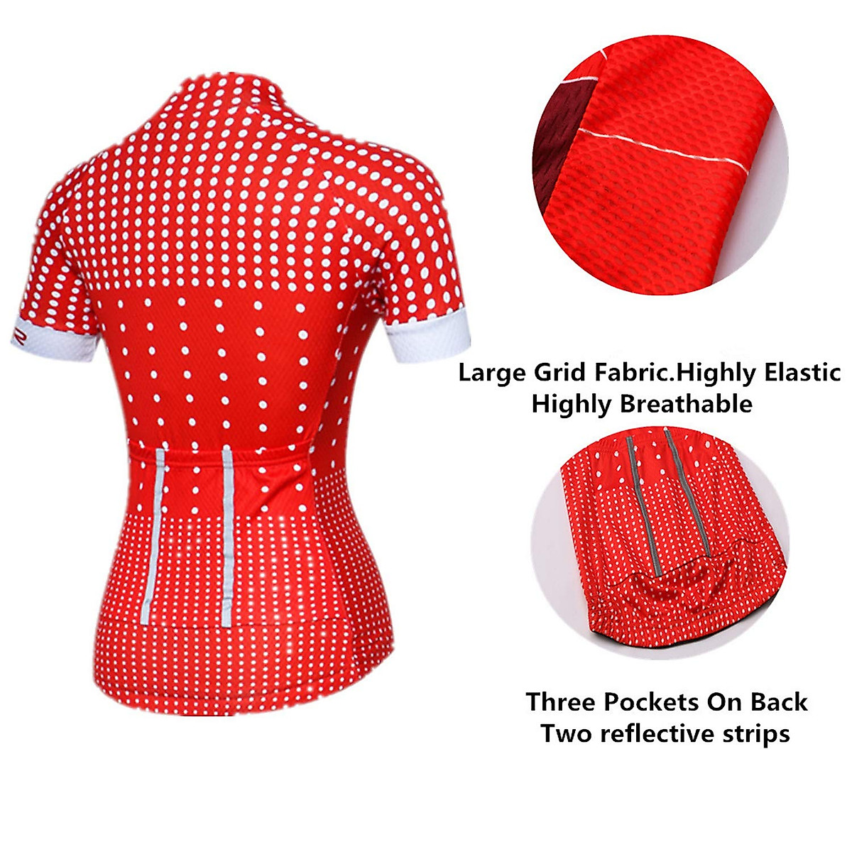 PSPORT Women's Cycling Jersey Short Sleeve Bike Shirts Reflective