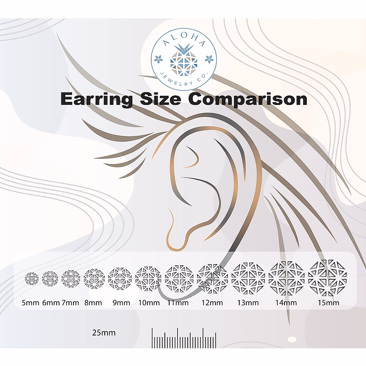 925 Sterling Silver Hawaiian Koa Wood Inlay Nautilus Sea Shell Stud Earrings, Hawaii Ocean Jewelry, Nickle Free Hypoallergenic for Sensitive Skin