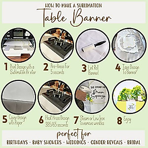 Get Snappin Table Runner, White 100% Polyester Sublimation Blanks, Screen Print Blank, Table Decor, Party Decor, Vendor Booth, Blank Banner (2' x 6', 1pc)