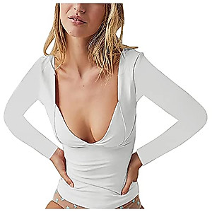 Long Sleeve Tight Shirt Women Athletic Womens Long Sleeve Tops Twist Front Tunic Tops to Wear with Leggings