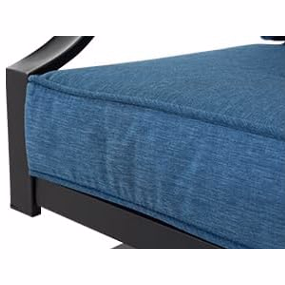 Grand patio 5-Piece Outdoor Furniture Set with 32'' Square Ceramic Tile Tabletop 50,000 BTU CSA Approved Fire Pit,4 Rocking Patio Chairs with Olefin Cushions and Pillows-Peacock Blue