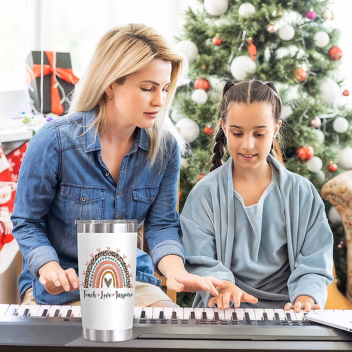 OASSIE Teachers Appreciation Gifts for Coworkers - 20 oz Stainless Steel Insulated Coffee Tumbler With Lid - Teachers Day Graduation Birthday Appreciation Thank You Gifts for Women Friends