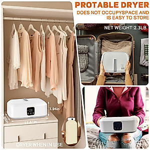 Portable Clothes Dryer, Electric Laundry Dryer with Remote Control, Foldable Mini Drying Machine With Dryer Bag for Apartment, RV, Travel, Home for Light Clothes, Underwear, Baby Clothes
