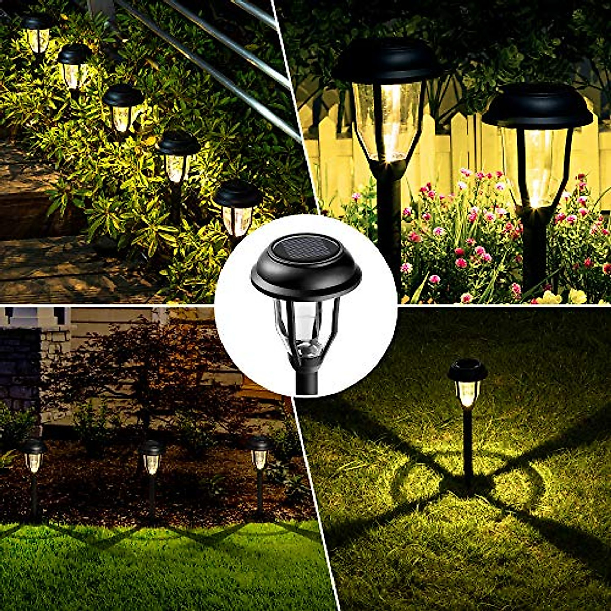 SOLPEX 8 Pack Solar Pathway Lights, Solar Path Lights Waterproof, Solar Garden Lights Outdoor for Garden, Yard, Pathway, Landscape, Walkway and Driveway (Warm White)