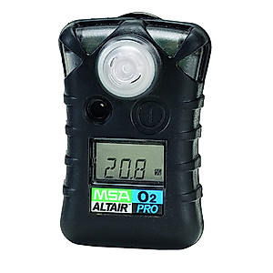 MSA 10074137 ALTAIR Pro Single-Gas Detector - (O2) Oxygen (Low: 19.5%, High: 23.0%), Color: Black, Portable Gas Monitor, Durable, UL Standard-Approved
