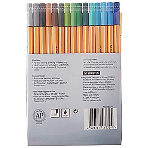 STABILO Point 88 Fineliner Pens, 0.4 mm - 30-Color Set