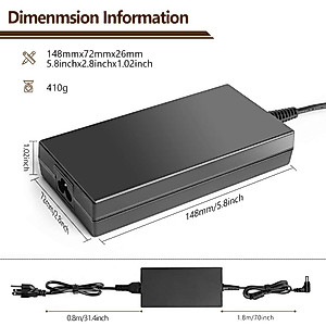 TAIFU 19V AC Adapter Charger Power Cord for LG LED LCD 32" 32UN880-B 32ML600M-B 32MP60G-B 34" 34GP83A-B 34WQ650-W 34WN80C-B UC87C UC88 UltraWide LED 4K UHD Monitor LG PF1000U Projector Power Supply
