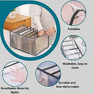 Easy Haz Clothes Organizer, Foldable Closet Divider T-shirt, Jeans, Underwear Storage, Washable Mesh Wardrobe Cloth Organizer (5) (COF-001)