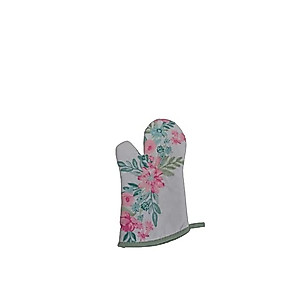 JABECS 5 Pieces Spring Flowers 2 Pot Holder 2 Kitchen Towels 1 Cooking Oven Mittens. (5, Polyester, Microfiber, Cotton)
