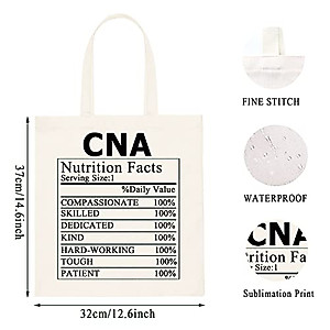WCGXKO CNA Gift Certified Nursing Assistant Gift CNA Nutrition Facts Nurse Tote Bag Medical School Graduation Gift (CNA tote)