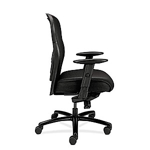 HON Wave Mesh Big and Tall Executive Chair | Knee-Tilt | Adjustable Arms | Black Fabric Seat | HVL705 Model