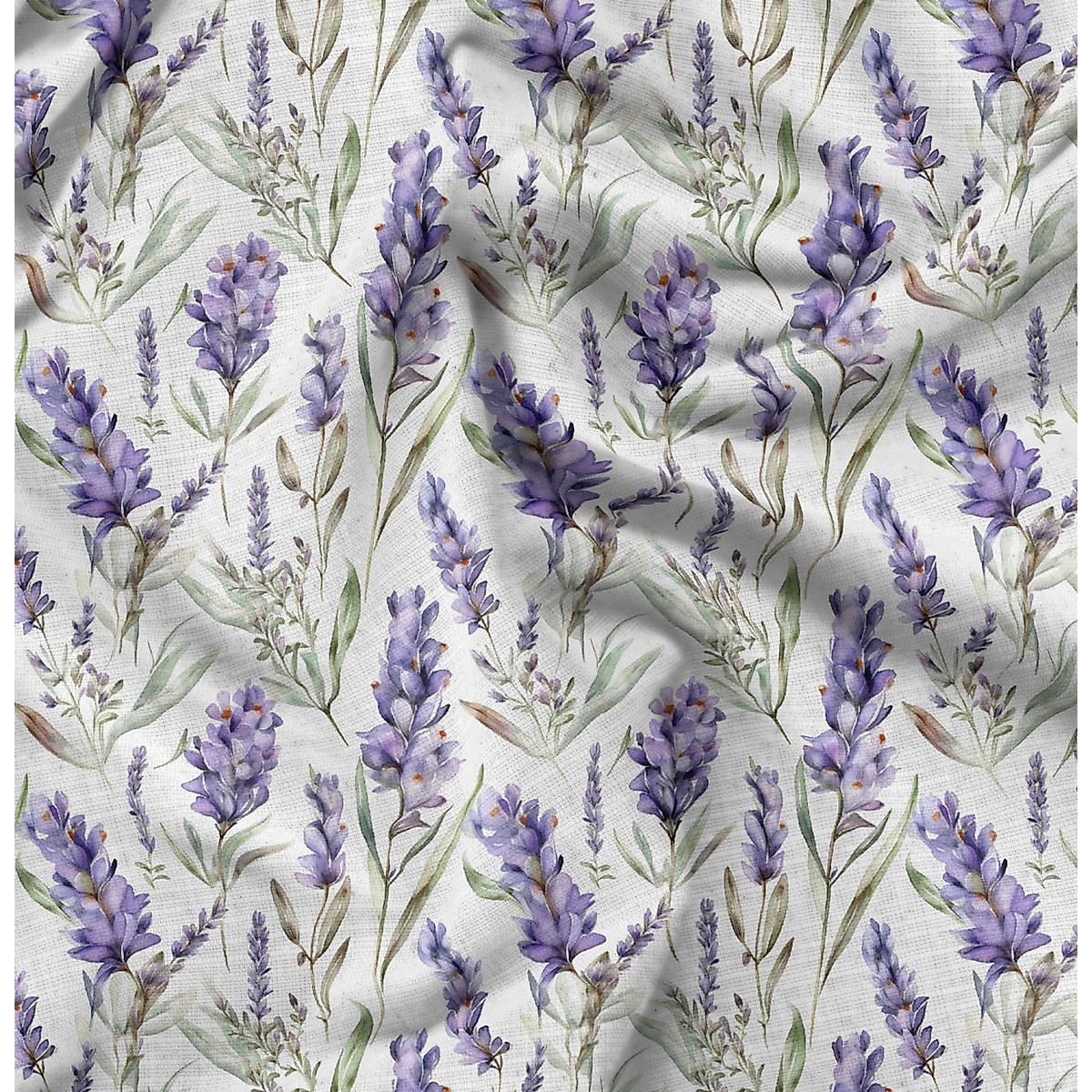 Soimoi Lavender Blue Flower Print - White, Premium Cotton Cambric Fabric - Medium Weight Material for Quilting, Kurtis, Blouse, Kids Clothing, Tunic, Curtains - 42" Inch Wide, 1 Yard
