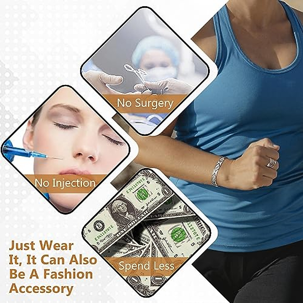 Jecanori Ultra Strength Magnetic Bracelets for Women, Copper Rings for Women, Stainless Steel Magnetic Bracelet for Women with Crystal, Jewelry Gifts with Size Adjustment Tool