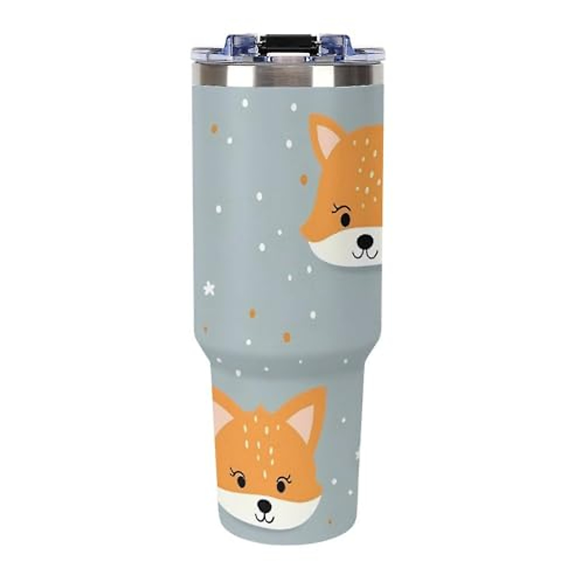 Cute Red Fox 40 Oz Car Cup Stainless Steel Travel Mug Leak-Proof Insulated Tumbler with Handle Violet-style