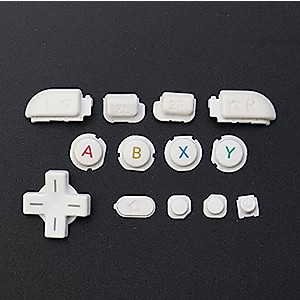 15 PCS Replacement L R ZR ZL Buttons ABXY Buttons Home Button Start Button Power Select Button D Pad Set for New 3DS XL New 3DS LL Console White