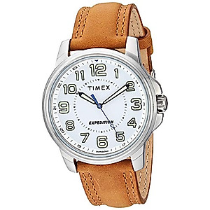 Timex Men's TW4B16400 Expedition Field Tan/White Leather Strap Watch