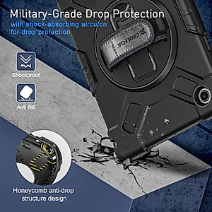 GROLEOA Samsung Galaxy Tab A8 Case 10.5 2022: Protective Rugged Samsung A8 Case for Kids with Pen Holder- Hand Strap- Kickstand- Shoulder Strap for Tablet A8 Case 10.5 Inch (SM-X200/X205/X207), Purple