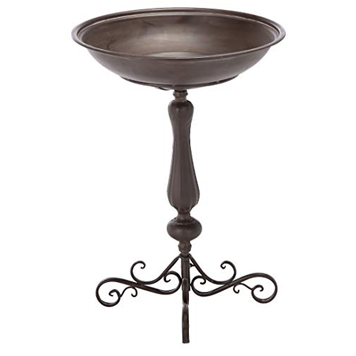 Safavieh Outdoor Collection Orian Rustic Brown Victorian Scroll Iron Garden Patio Backyard Charming Bird Bath PAT5023C