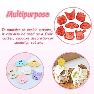 ROFOLO 8 Piece Mini Cartoon Cookie Cutters for Baking, 3d Raised Design Gingerbread Cookie Stamps, Suitable for Frosting Decoration, Mini Pie Molds, Apple Pie Pastry Biscuit Cutter