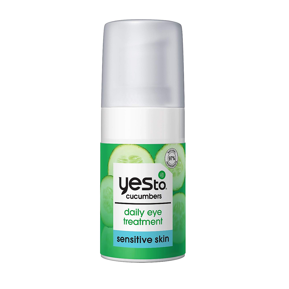 Yes To Cucumber Daily Eye Treatment, Moisturizing Quick-Absorbing Treatment For Under-Eye Skin To De-Puff & Hydrate, With Caffeine Compound & Evodia Fruit Extract, Natural & Cruelty Free, 0.5 Fl Oz