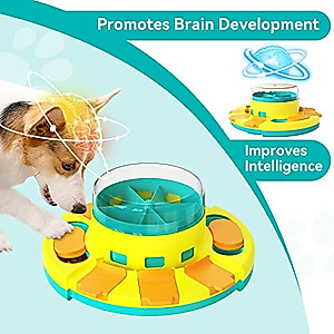 KADTC Puzzle Toys for Dog Boredom and Mentally Stimulating Slow Food Treat Feeder Button Dispenser Keep Busy Pet Bowl Puppy Brain Mental Stimulation Toy Level 2 1 Small/Medium/Large Interactive Game