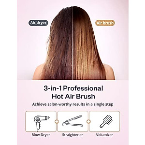 Hair Dryer, Blow Dryer Brush, Volumizer with 1300W High Speed Brushless Motor 11000 RPM, All-in-One Salon-Grade Beauty Tool, Heated Styling Brush with Negative Ions for Straight, Curly and Fluffy Hair