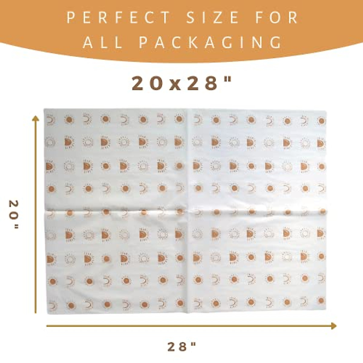 Lain & Lou Easter Tissue Paper for Packaging (25 Pack) Sunshine Boho Tissue Paper - Bulk Pastel Tissue Paper for Packaging Small Business - Boho Wrapping Paper - Orange Tissue Paper for Gift Bags