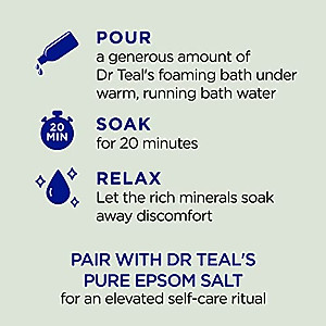 Dr Teal's Foaming Bath with Pure Epsom Salt, Relax & Relief with Eucalyptus & Spearmint, 34 fl oz (Packaging May Vary)