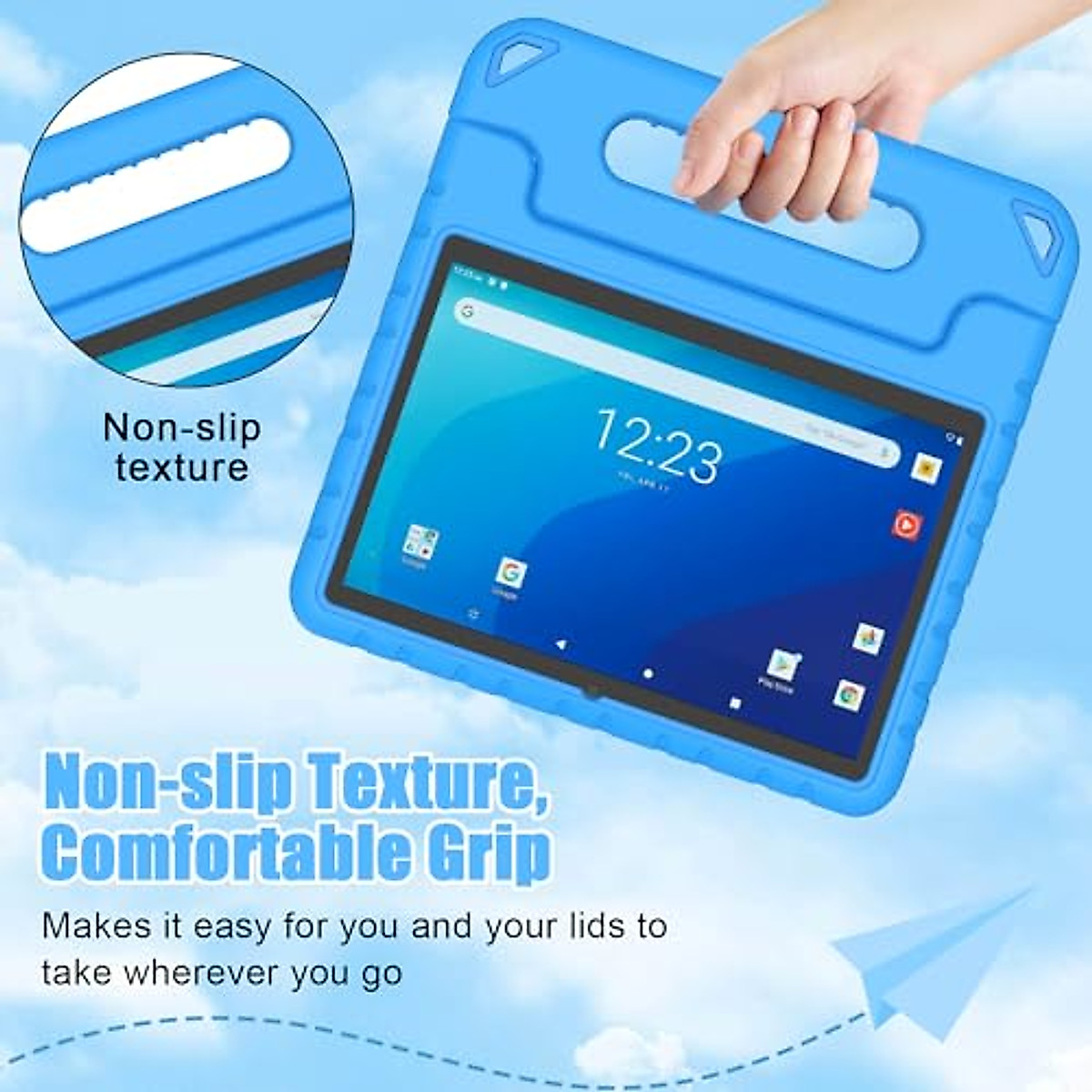 BMOUO Kids Case for Onn 10.1 Pro Tablet 2020 (Model:100003562),Shockproof Light Weight Convertible Handle Stand Kids Case for Onn 10.1 inch Pro Android Tablet 2020 (JUST for Onn 10.1 PRO),Blue