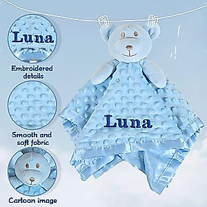 Dodosky Personalized Baby Lovey, Teddy Bear Loveys for Babies, Soft Unisex Baby Blanket, Baby Security Blanket, Baby Gifts for Newborn Boys and Girls - Newborn Essentials