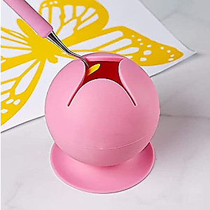 WANGPIPI Vinyl Waste Collector, Suction Silicone Waste Storage Box, Manual Waste Weeding Tool - Confetti Storage Box (Pink)