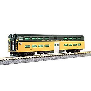 Kato USA Model Train Products N C&NW EMD E8A and Pullman Bi-Level 400" Train 6-Unit Set