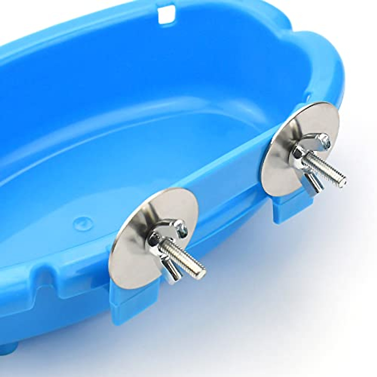 Mygeromon Bird Bath for Cage- Small Tub Bowl for Hang Inside Cage Birdbath Shower for Parrot/Parakeets/Cockatiels/Canary/Budgerigar (Blue)